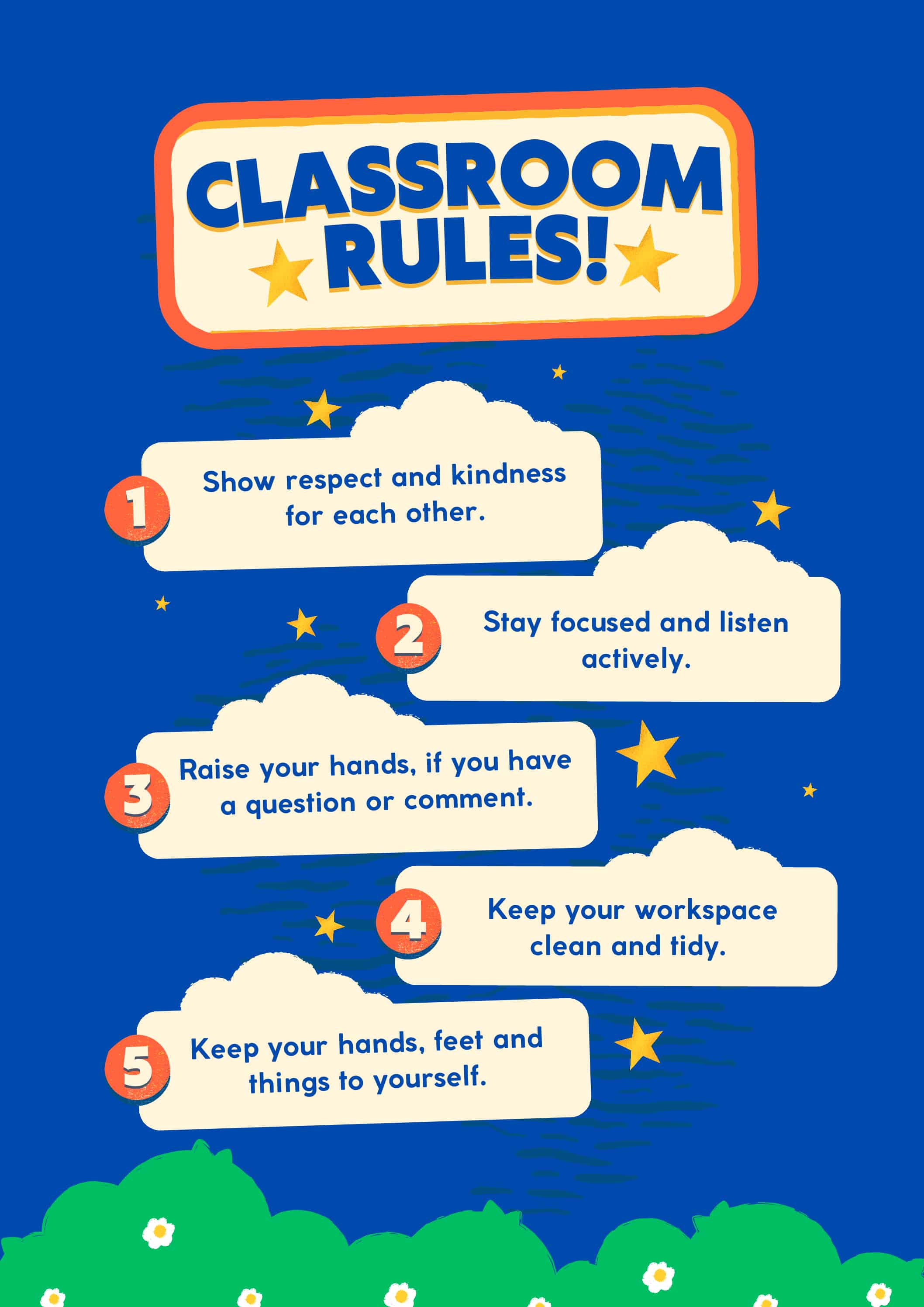 Classroom Posters Elementary EDITABLE Classroom Rules Posters ...
